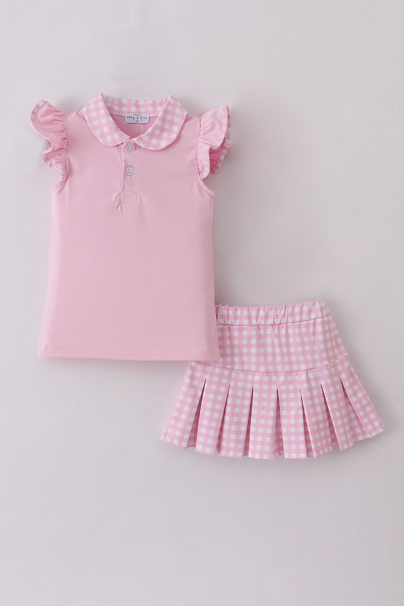 Pink active ruffle skorts set – Honeydew USA