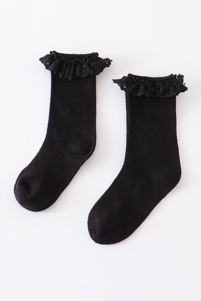 Black Knit lace girls socks – Honeydewusa