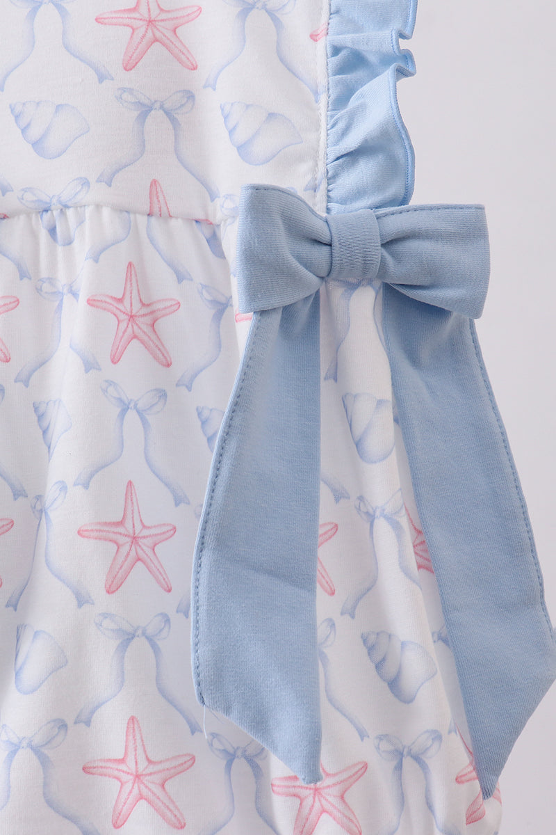 Blue starfish shell ruffle bubble – Honeydew USA